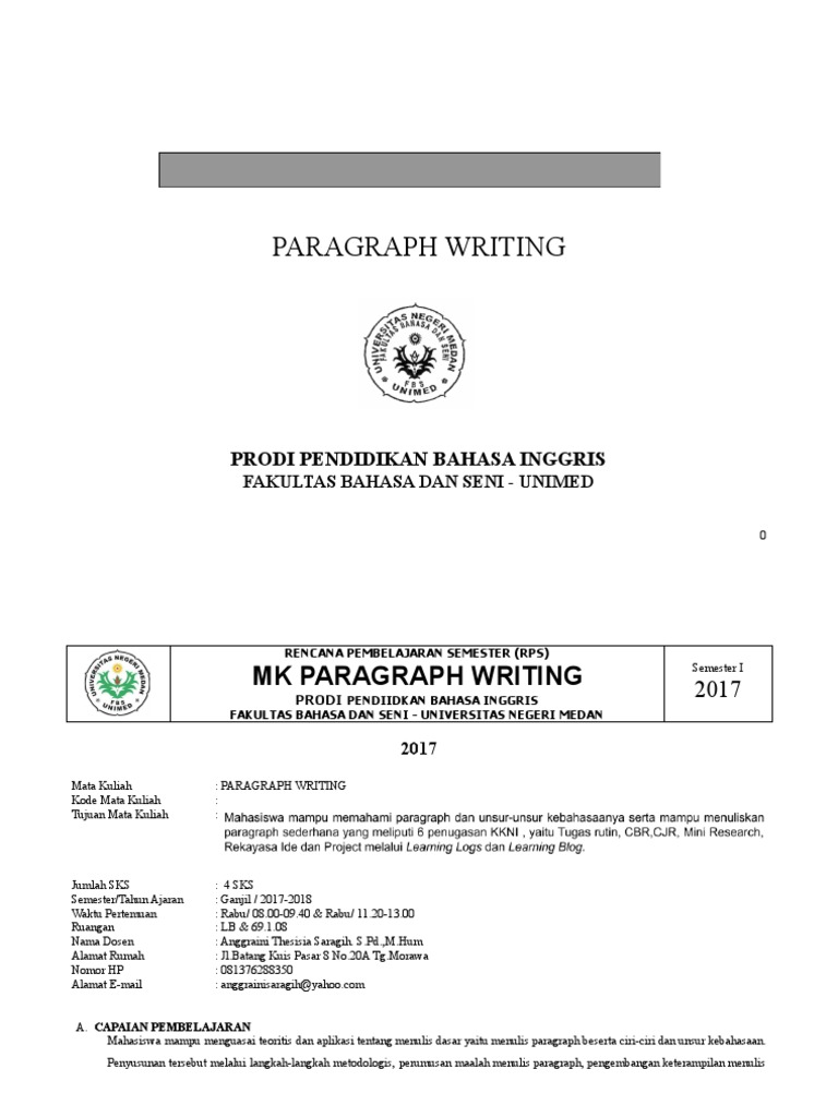 RPS Paragraph Writing | PDF