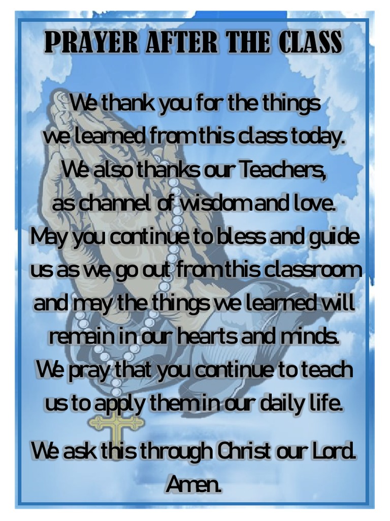 Prayer After The Class | PDF