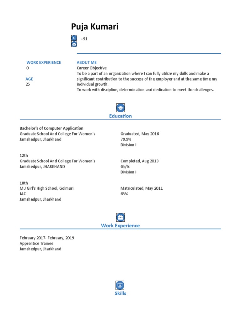 Puja Kumari My Resume1 | PDF | Psychological Concepts | Neuropsychological Assessment