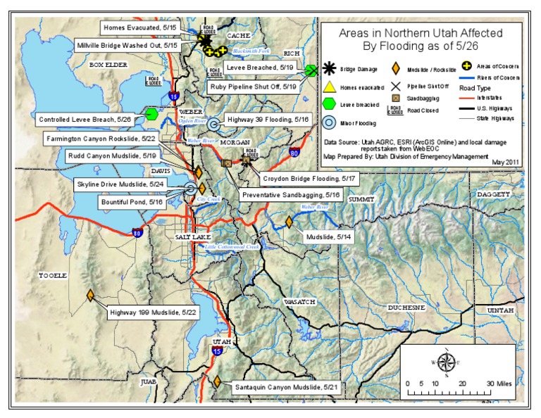 Northern Utah Flood Map (5/26/11) | PDF | Utah | Disasters