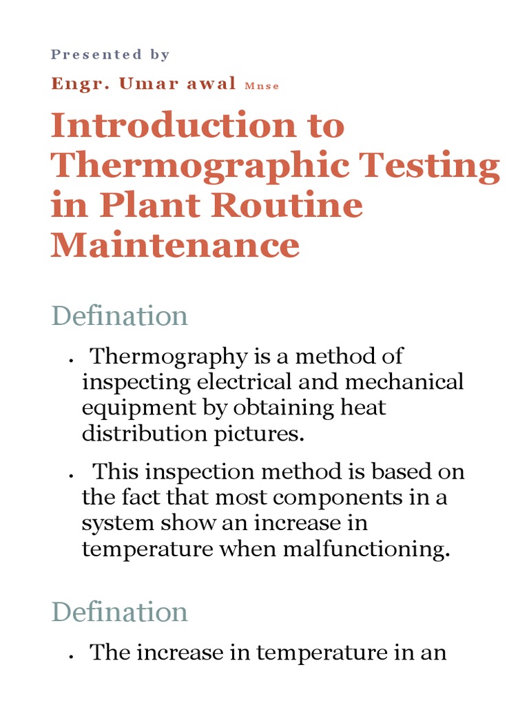 Thermographic Testing of Electrical Equipment | PDF | Thermography ...