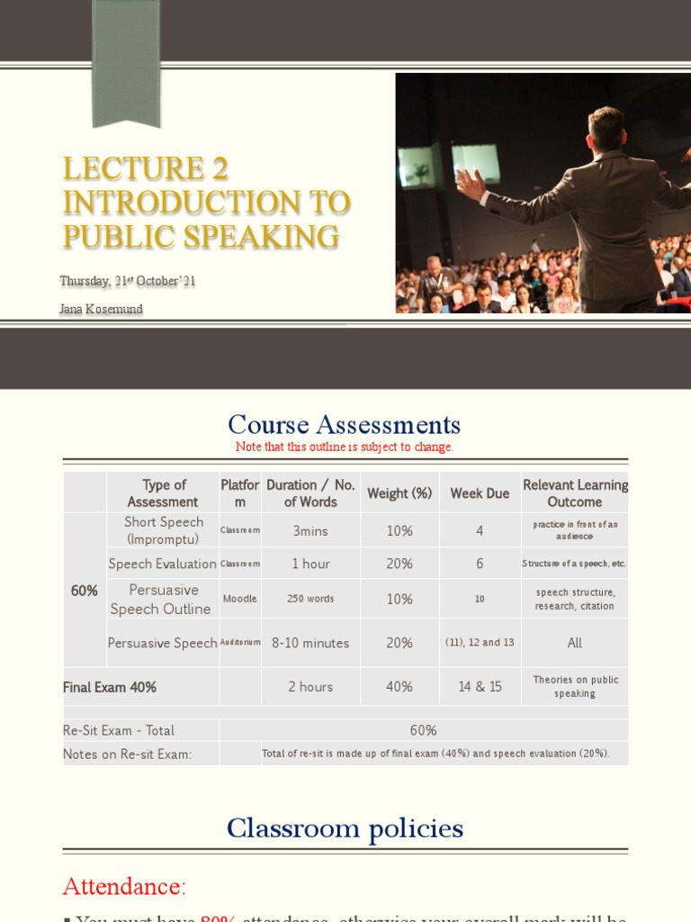 Introduction To Public Speaking - Business Communication - L1 | PDF ...
