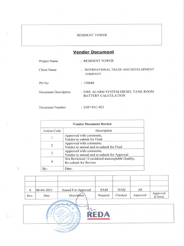 Fire Alarm Battery Calculation | PDF