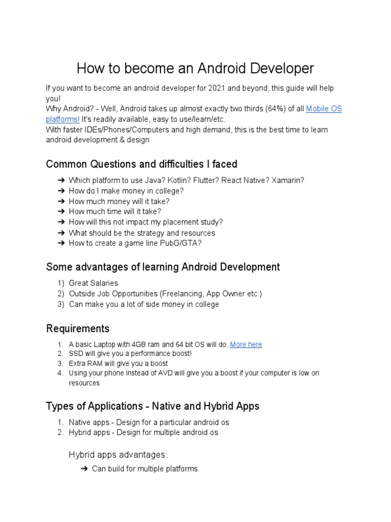 How To Become An Android Developer: Common Questions and Difficulties I ...