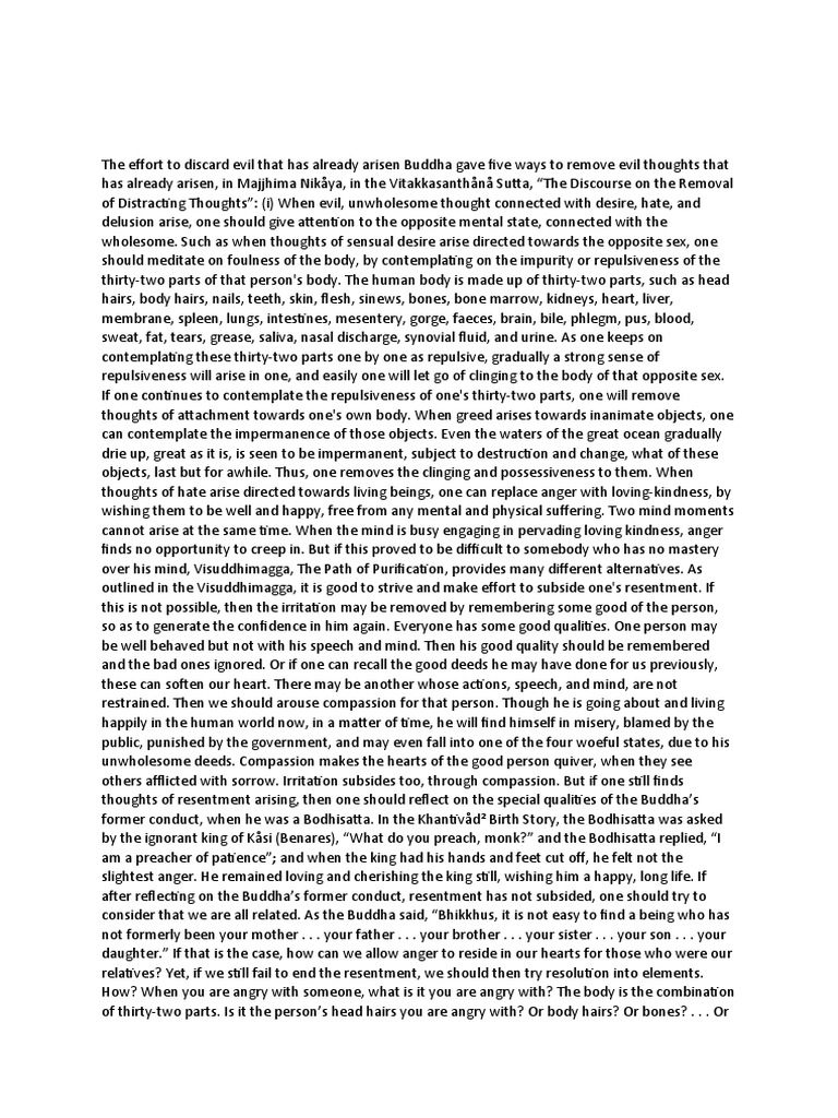 Right Effort | PDF | Anger | Noble Eightfold Path