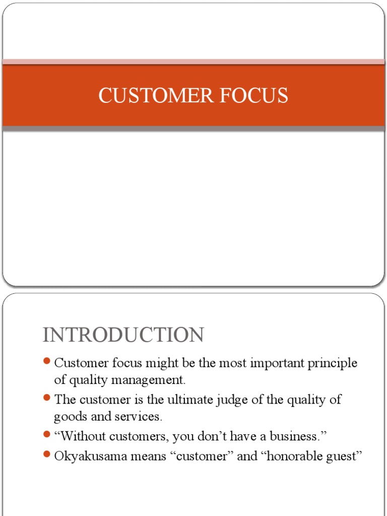 Customer Focus in Quality Management | PDF | Customer Satisfaction ...