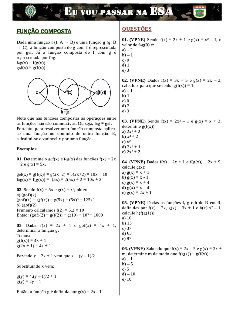 Função Composta | PDF | Função (Matemática) | Matemática