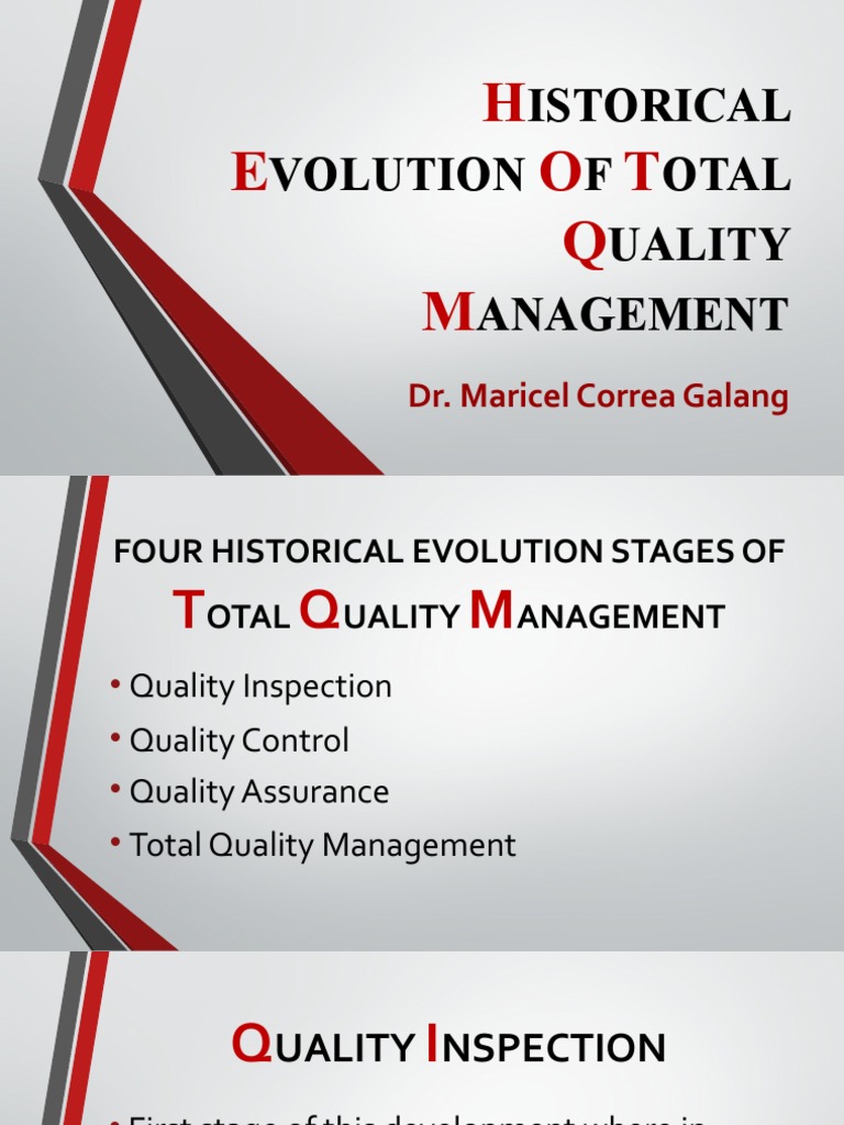 Total Quality Management Evolution | PDF | Quality (Business) | Quality ...