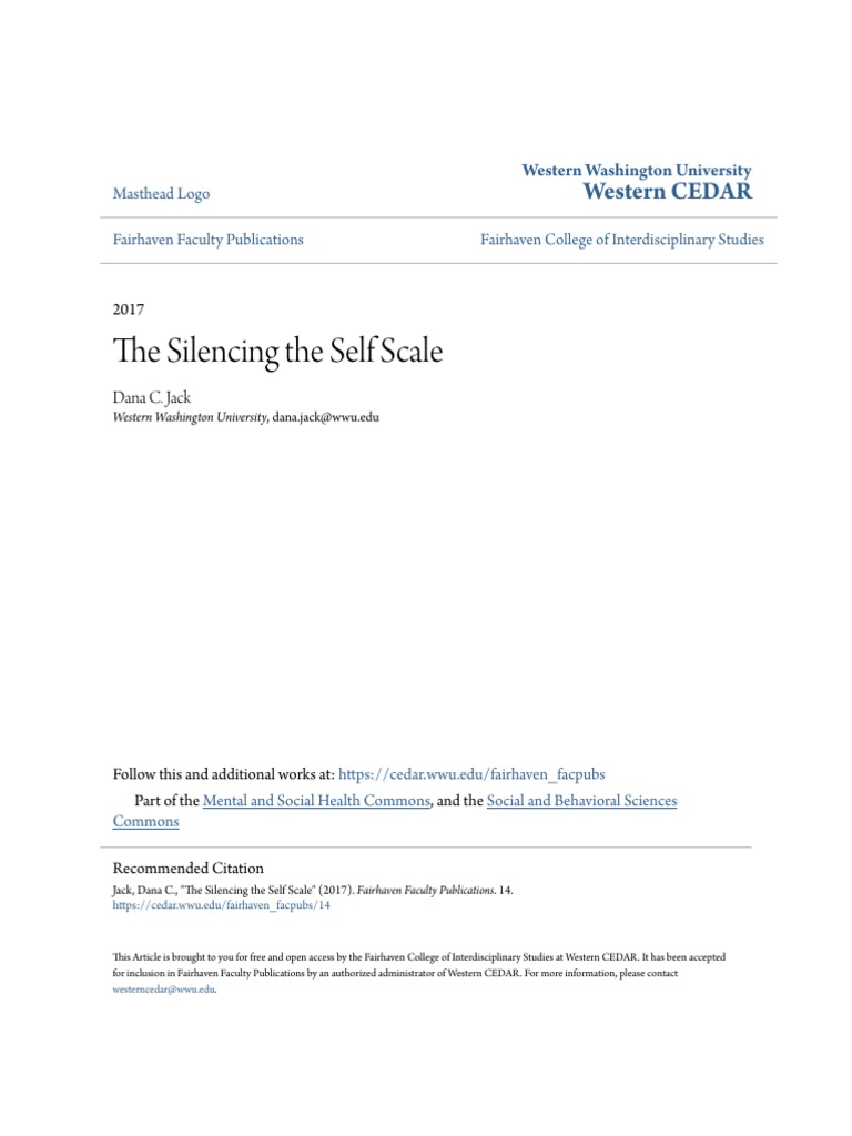 The Silencing The Self Scale | PDF | Thought | Social Psychology