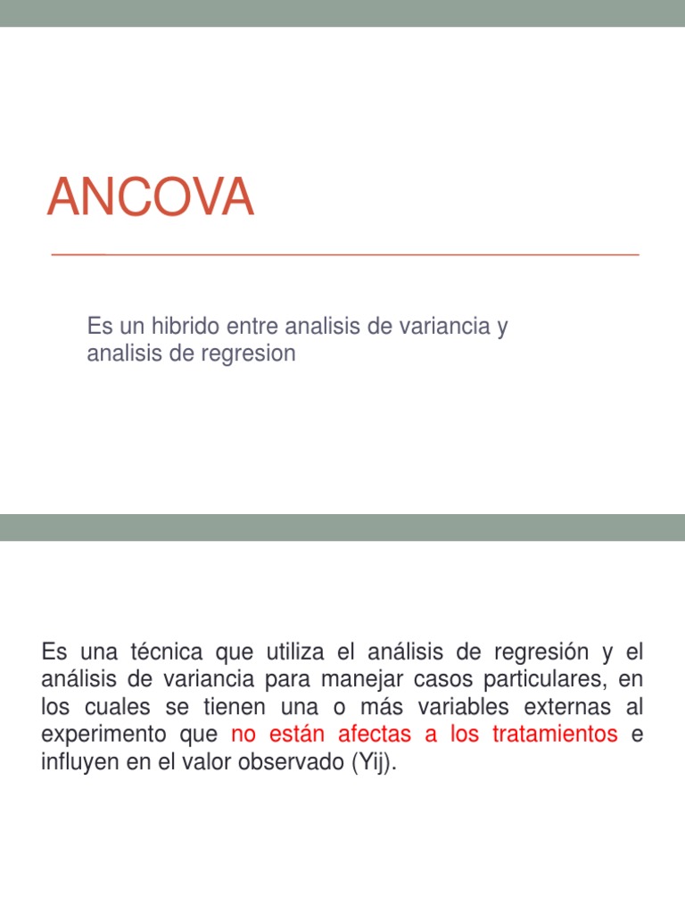 ANCOVA R | PDF | Experimentar | Probabilidades y estadísticas