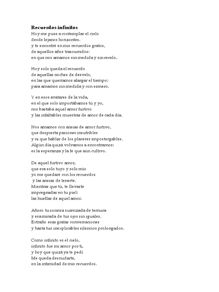 Poema - Recuerdos Infinitos | PDF
