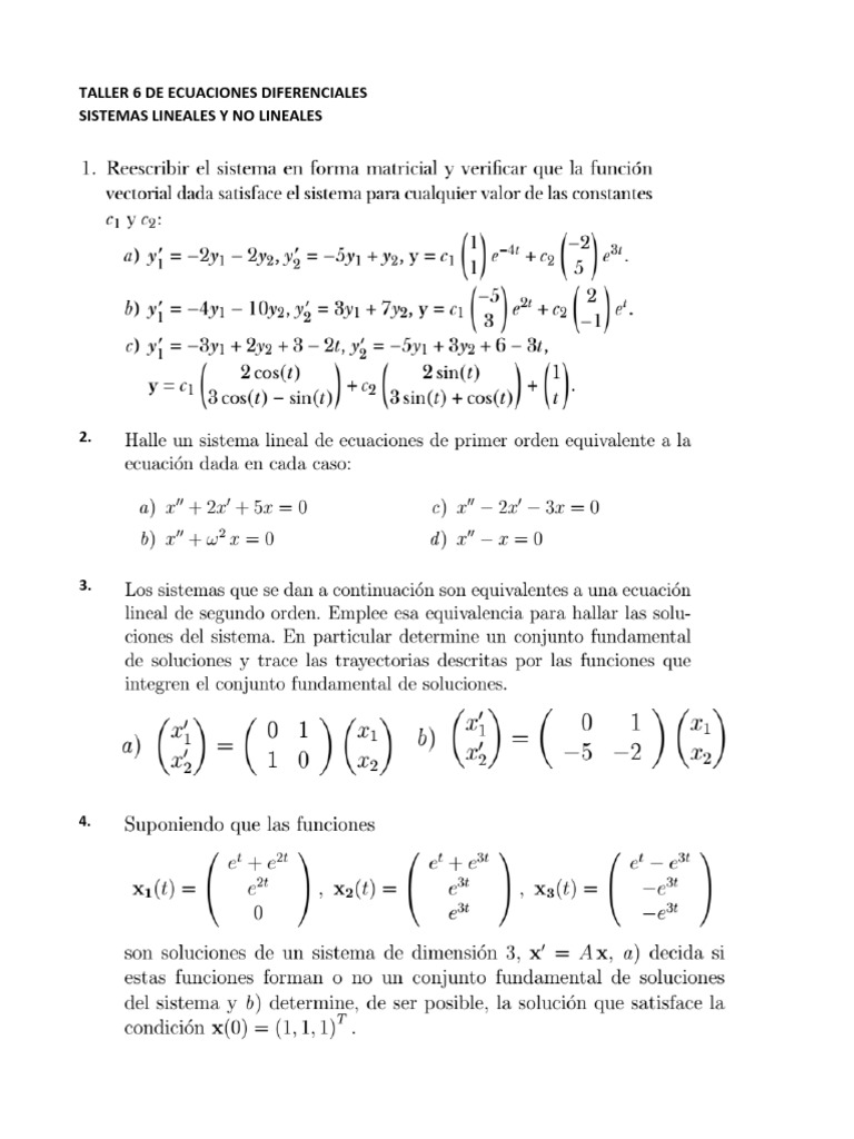 Sistemas Lineales y No Lineales | PDF