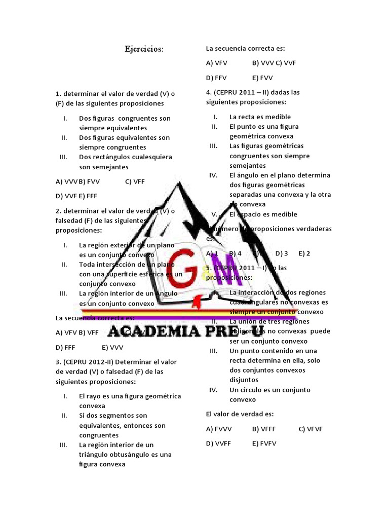 Ejercicios GEOMETRIA 1 | PDF | Conjunto convexo | Triángulo