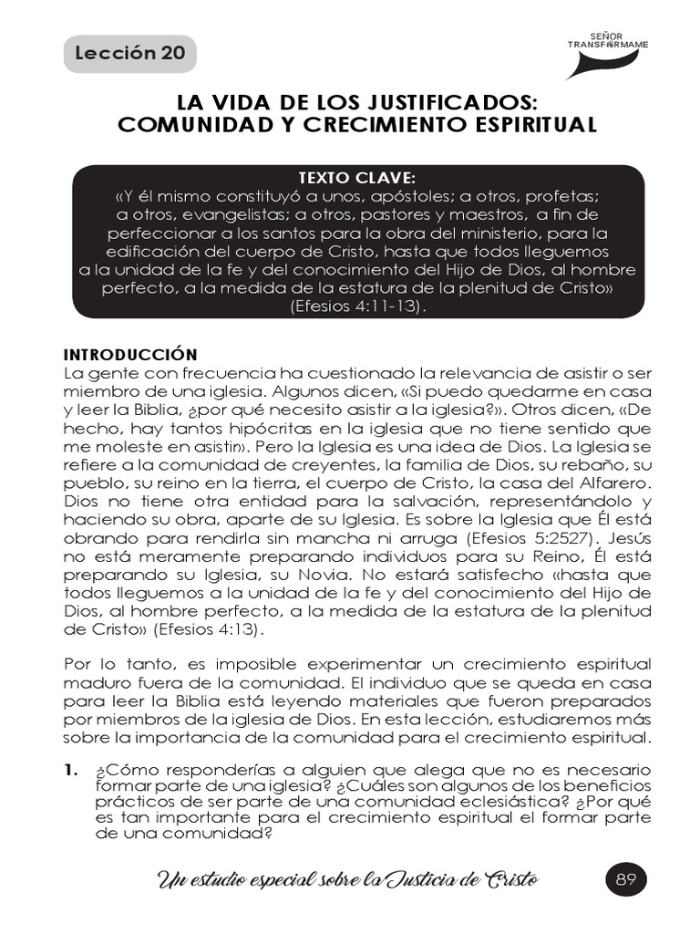 20 Lección 20 | PDF | Cristo (título) | Iglesia cristiana