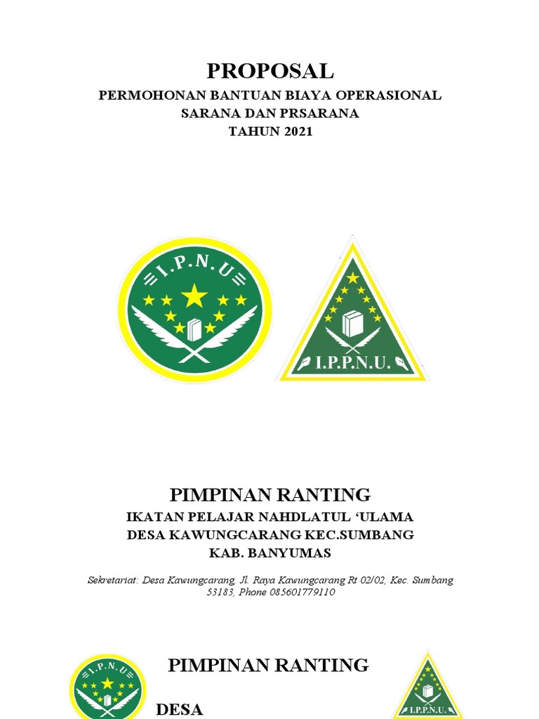 Proposalpengajuan Dana Ranting Ipnu Ippnu | PDF