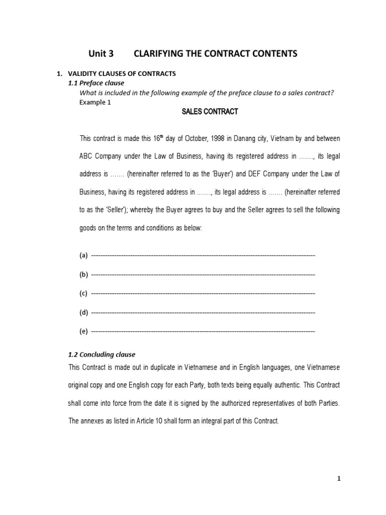 BD3-Unit 3 - CLARIFYING THE CONTENTS | PDF | Guarantee | Assignment (Law)