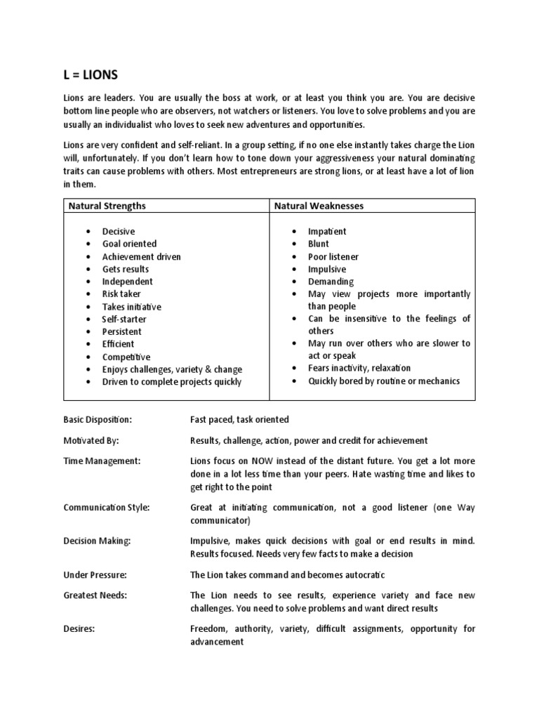 Handout - The 5 Minute Personality Test - Explantion | PDF | Empathy ...