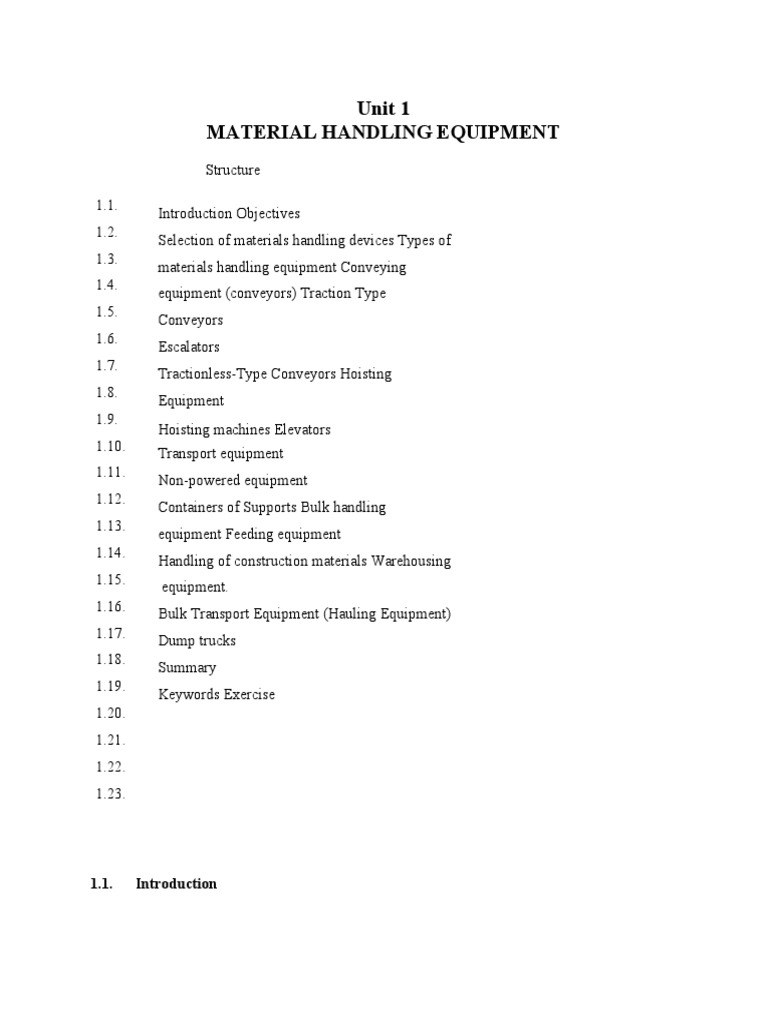 Material Handling Equipment | PDF | Belt (Mechanical) | Elevator