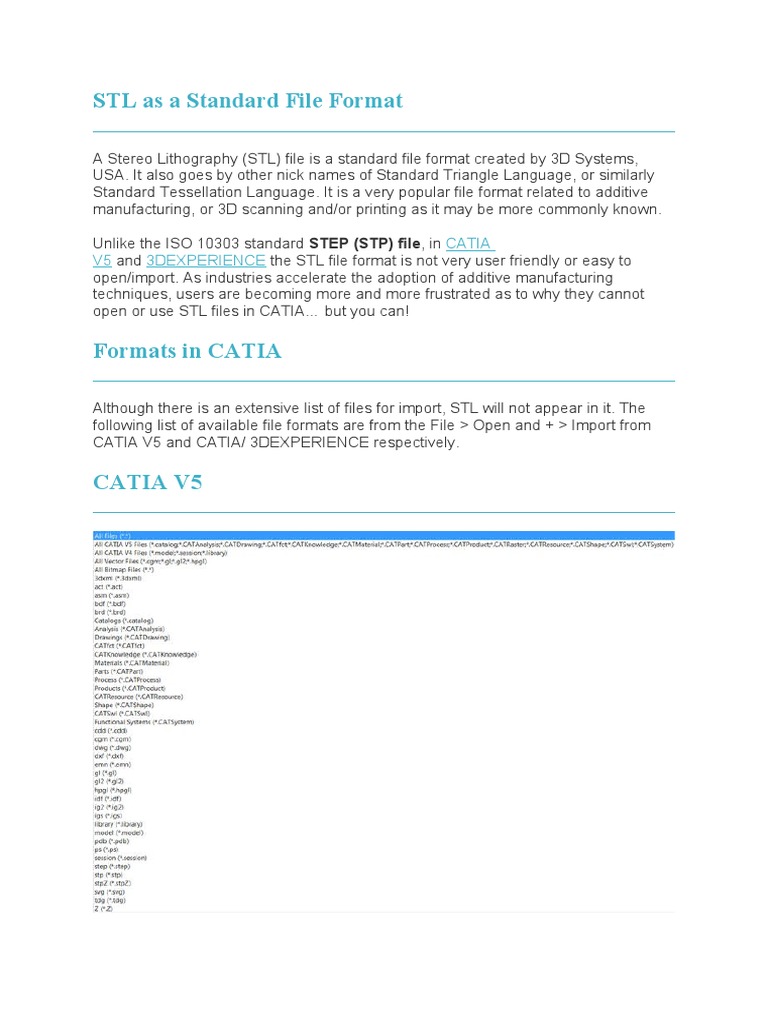 STL As A Standard File Format: Catia V5 3dexperience | Download Free ...