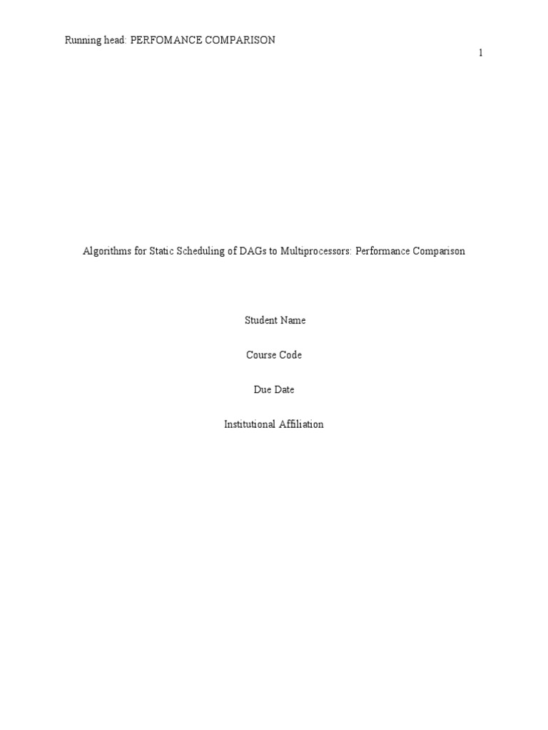 Algorithms For Static Scheduling of DAGs To Multiprocessors | PDF | Central Processing Unit ...