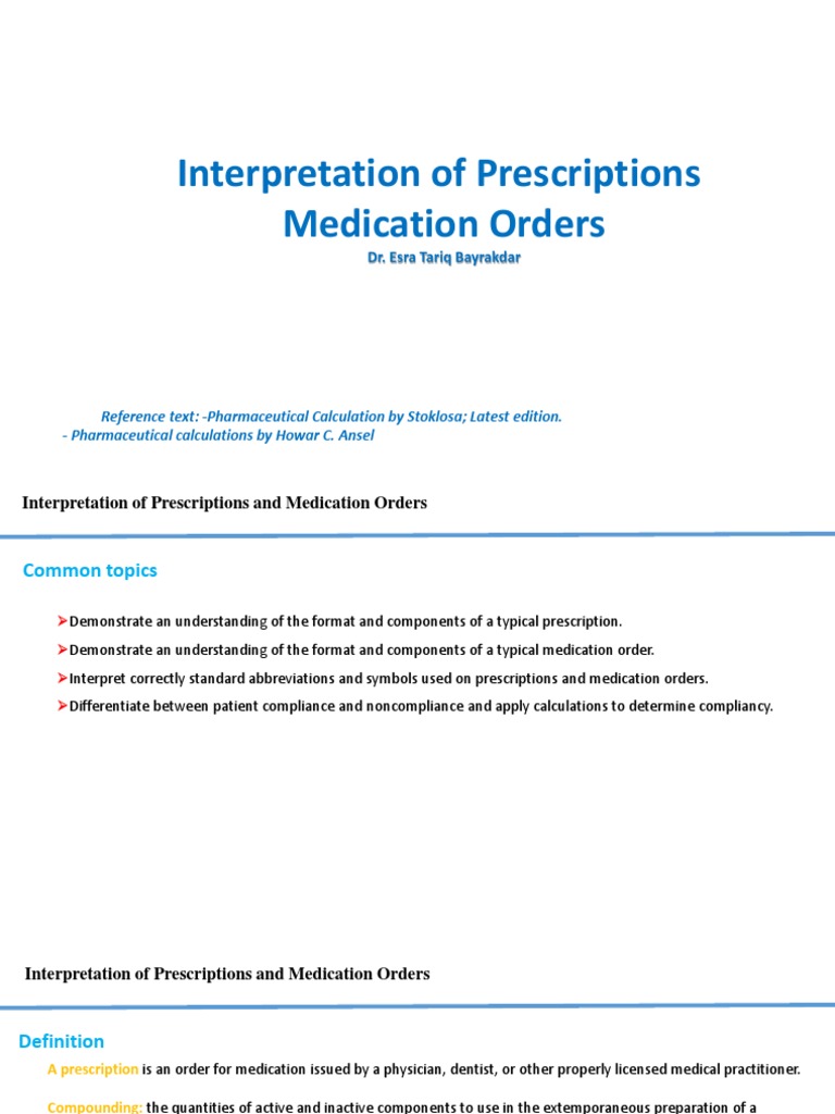 Prescription and Medication Order Guide | PDF | Medical Prescription ...