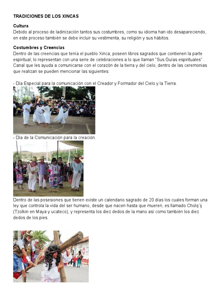 Costumbres y Tradiciones Xincas | PDF | Tradiciones