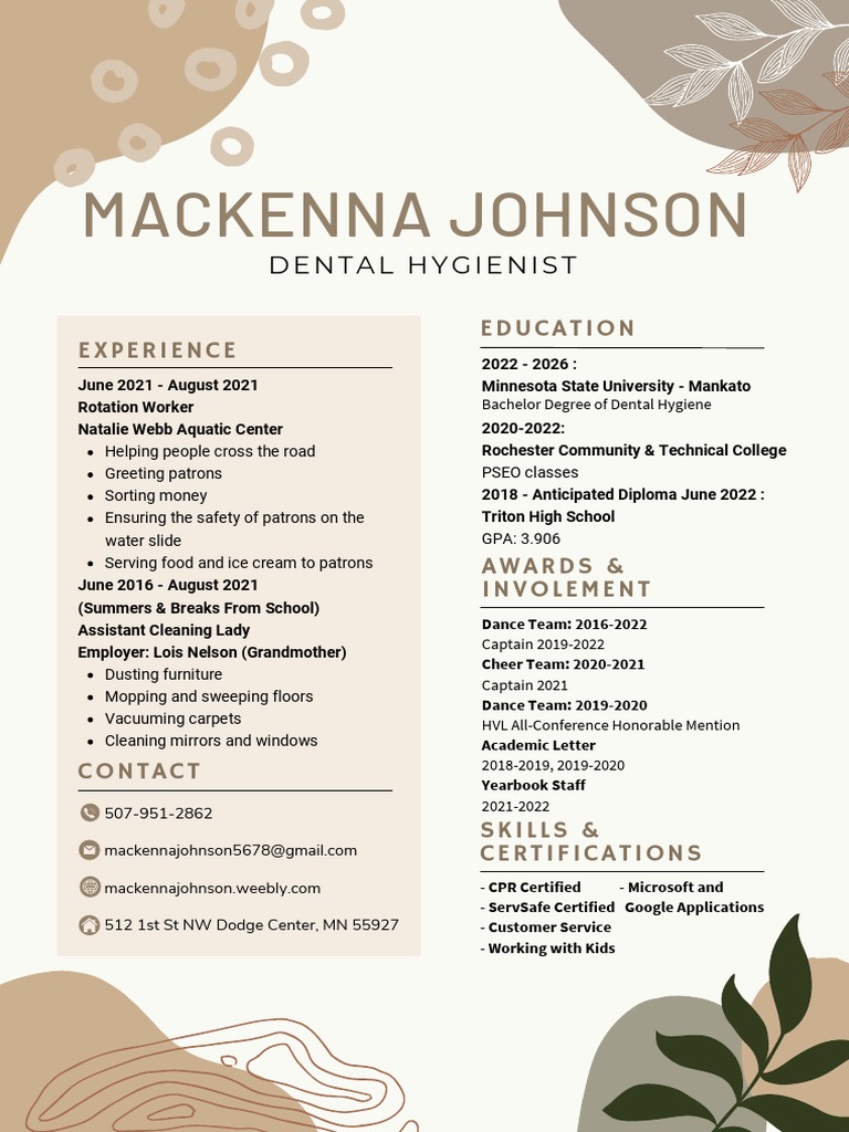 Beige Modern Simple Professional Resume Template | PDF