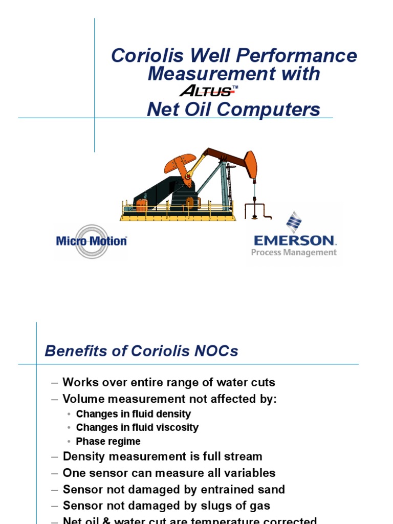 Coriolis Well Performance Measurement With Net Oil Computers | PDF ...