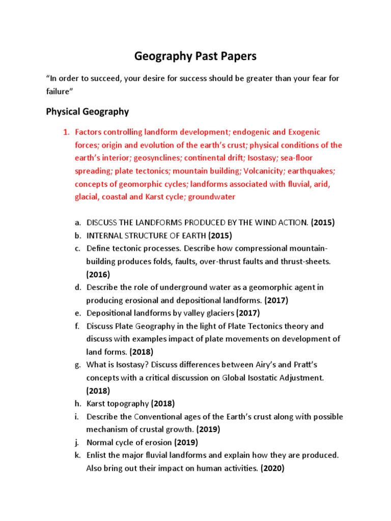 Geography Past Papers Css | PDF | Oceans | Climate