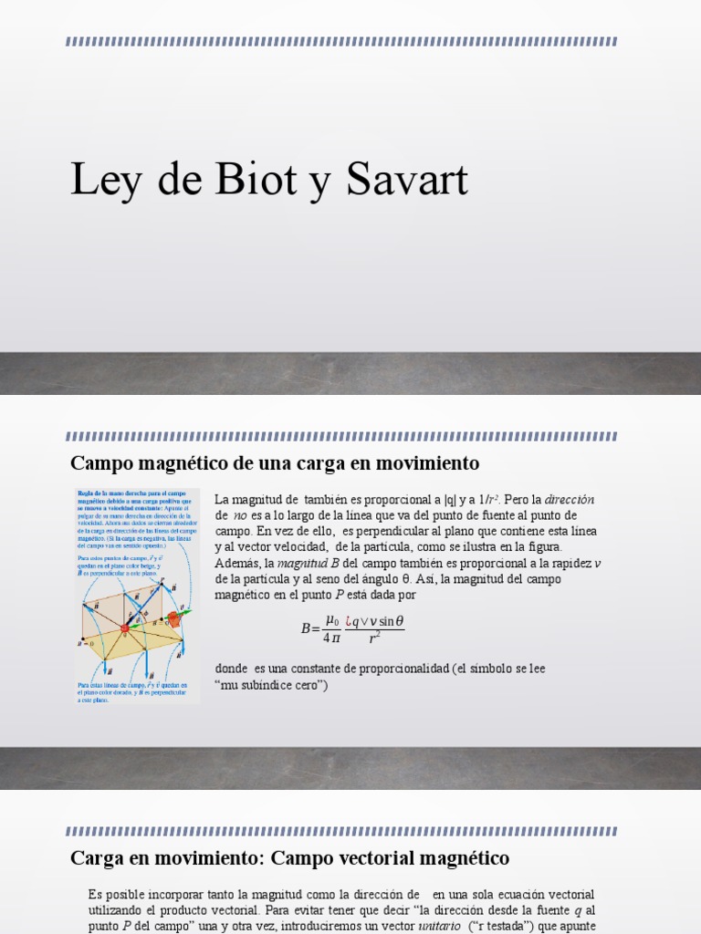 Ley de Biot y Savart: Campo Magnético | PDF | Campo magnético ...