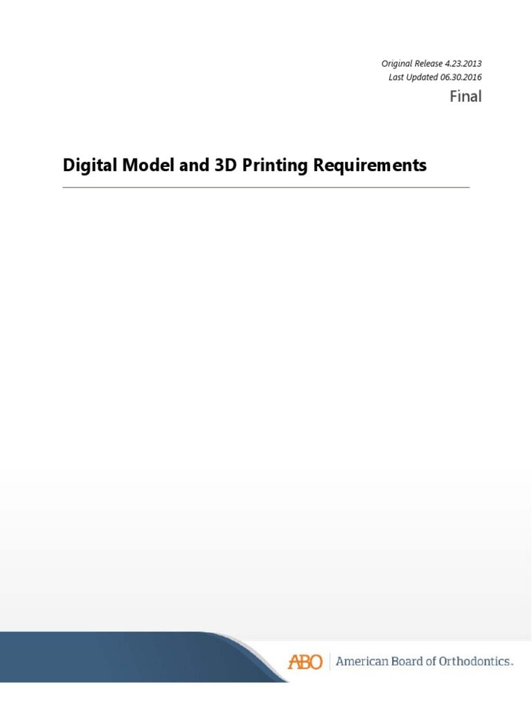 Abo Digital Model Requirements | PDF | 3 D Printing | Mouth