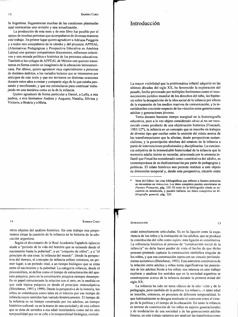 Carli Niñez Pedagogía Política Introduccion | PDF | Jacques Lacan ...