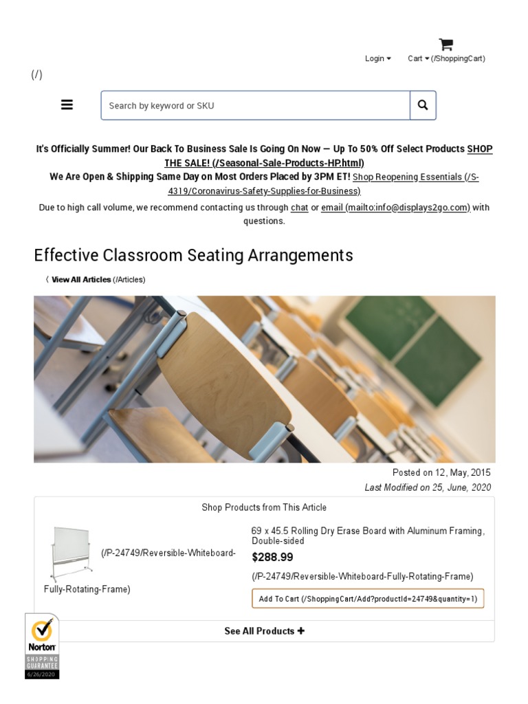 Effective Classroom Seating Arrangements: Search by Keyword or SKU ...