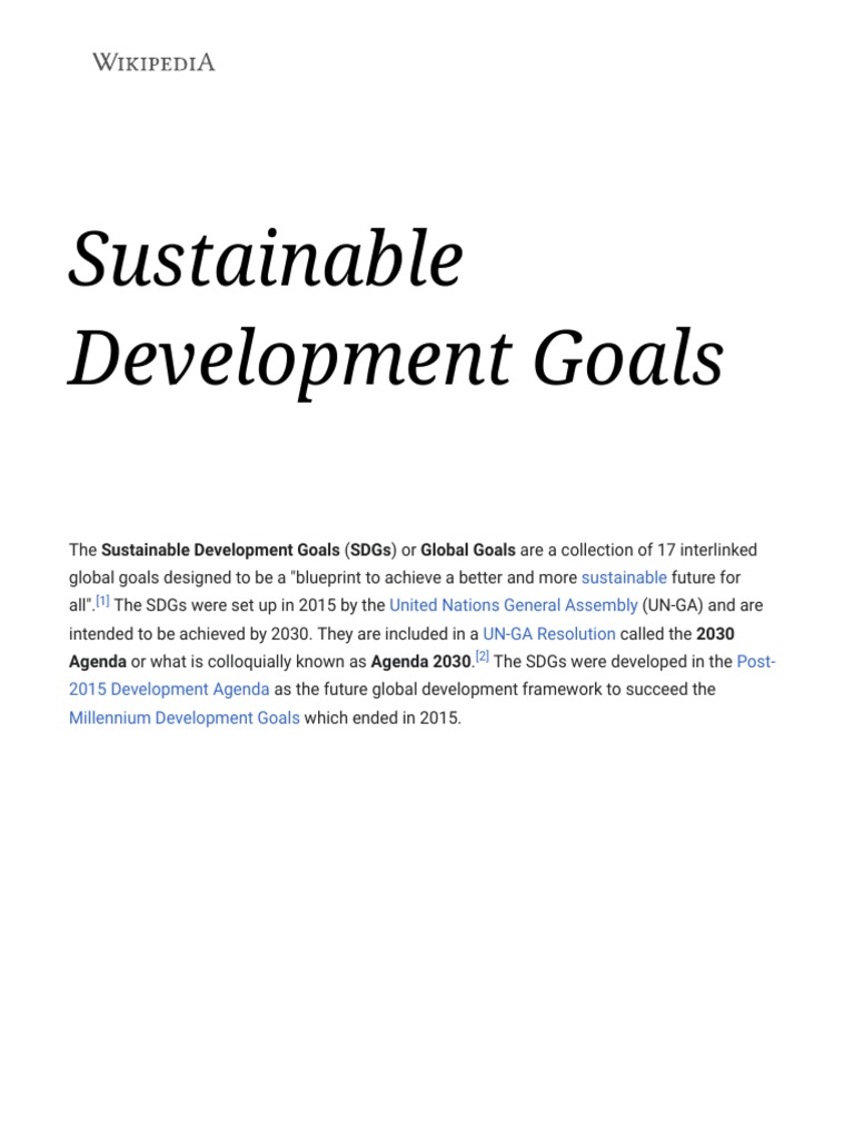 Sustainable Development Goals | PDF | Sustainability | Climate Change