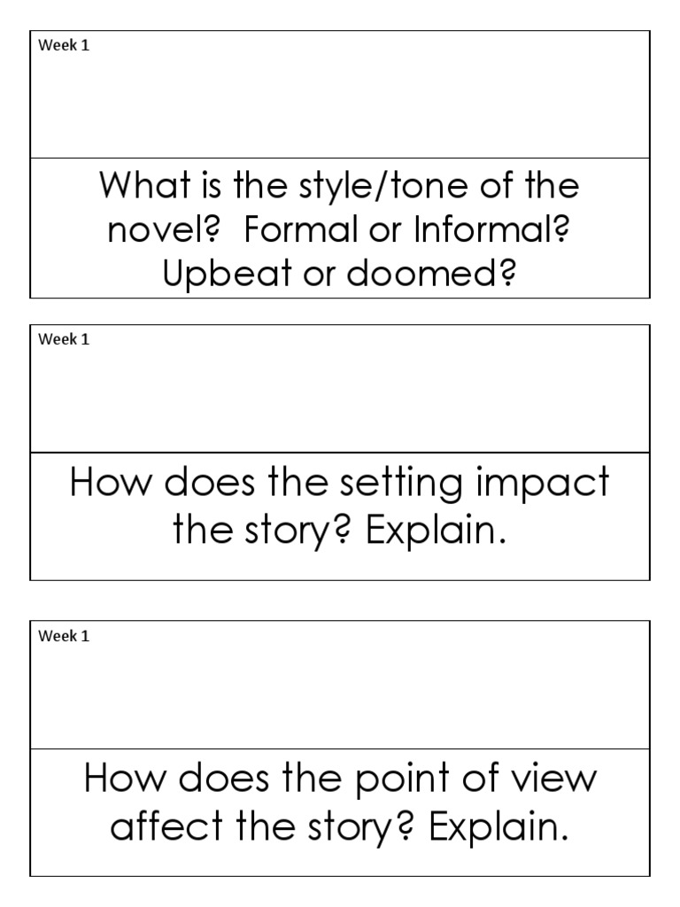 Lit Circle Discussion Guide: Week 1 | PDF