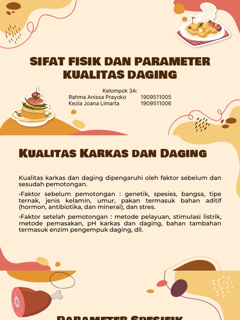 Kelompok 3A - Sifat Fisik Dan Parameter Kualitas Daging | PDF ...