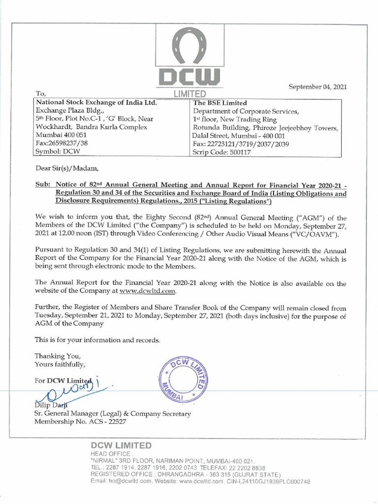 DCW Annual Reprot 2020-21 | PDF | Sodium Hydroxide | Polyvinyl Chloride