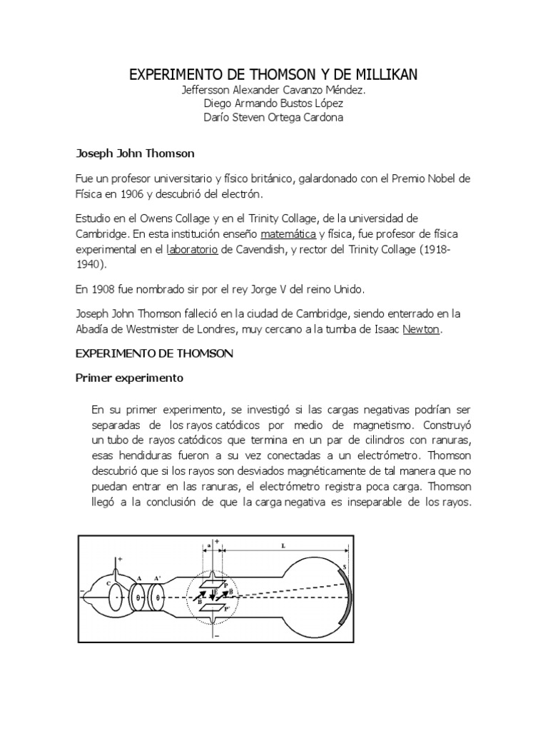 Experimento de Thomson | PDF | Fuerza | Física