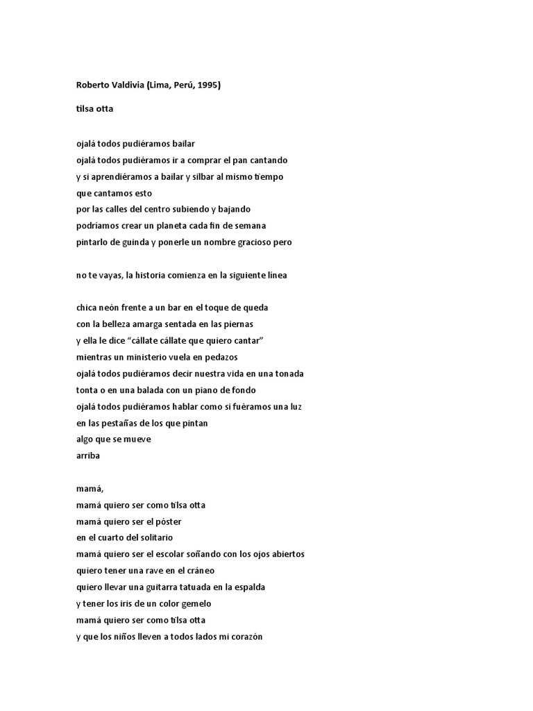 Poetas Peruanxs - Roberto Valdivia, Lisa Carrasco, Kevin Castro | PDF