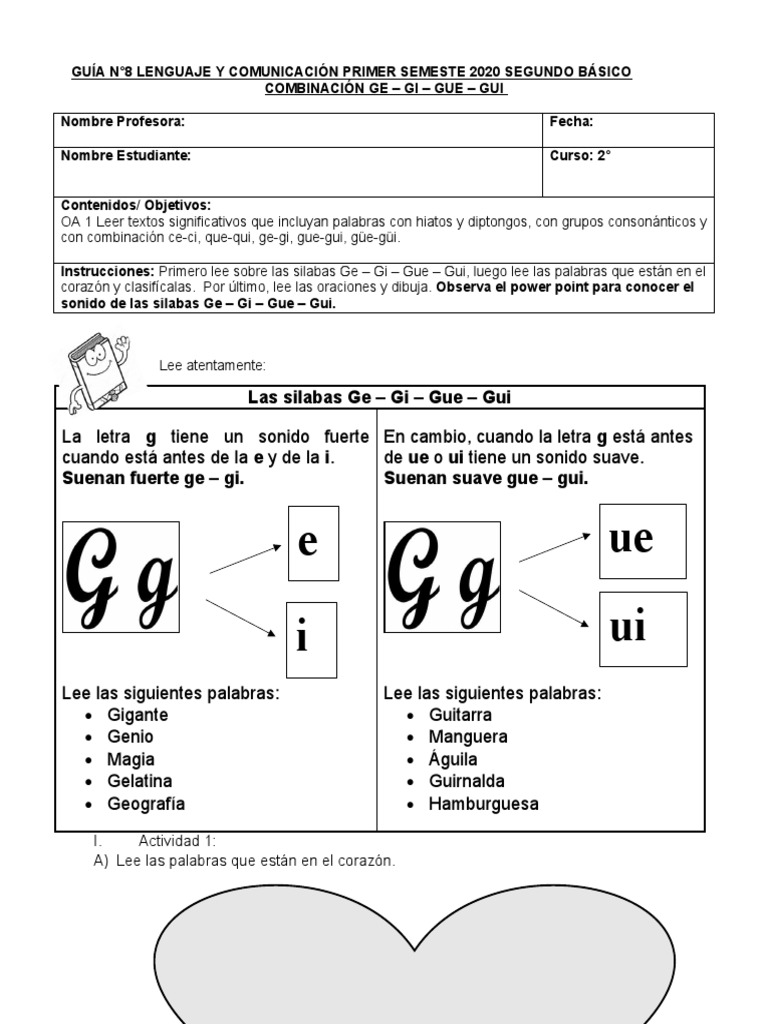 2° Mayo SILABAS GE - GI - GUE - GUI | PDF | Cognición | Ciencia cognitiva