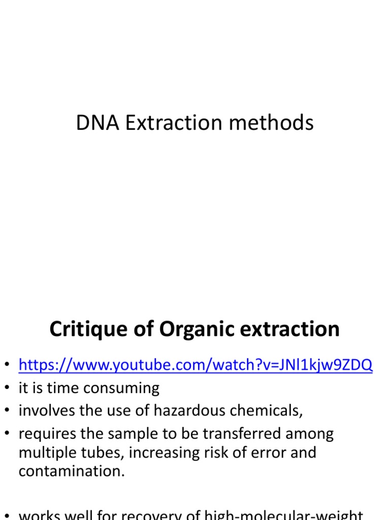 DNA Extraction Methods | PDF | Real Time Polymerase Chain Reaction | Polymerase Chain Reaction