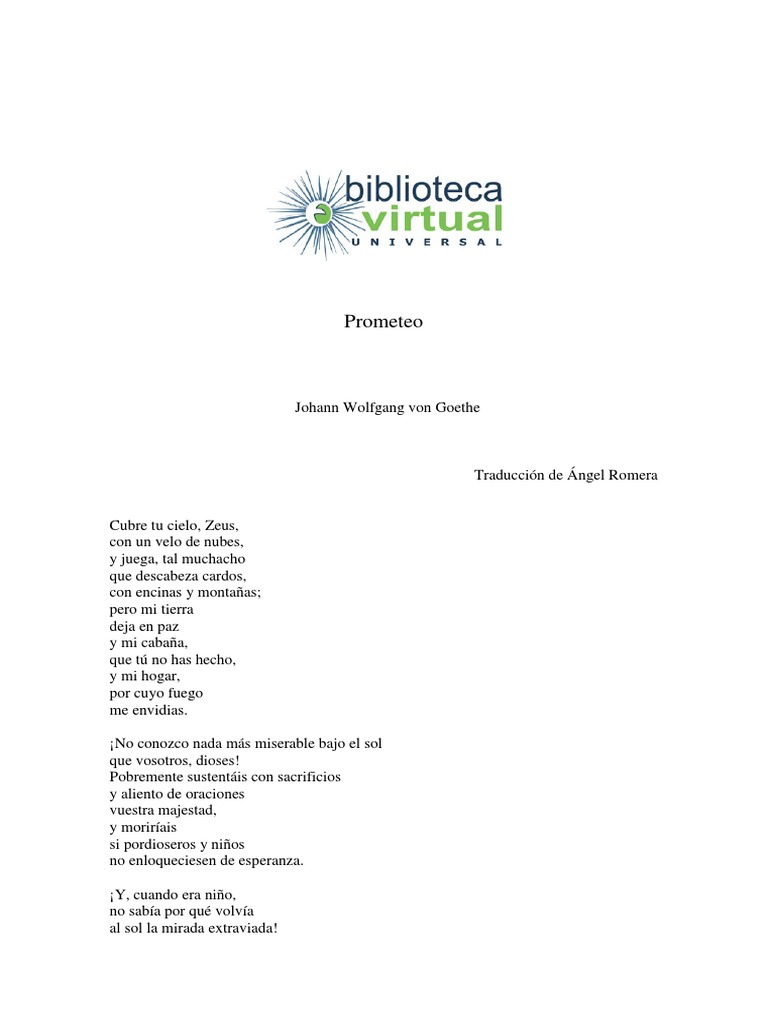 Goethe - Prometeo | PDF | Derecho