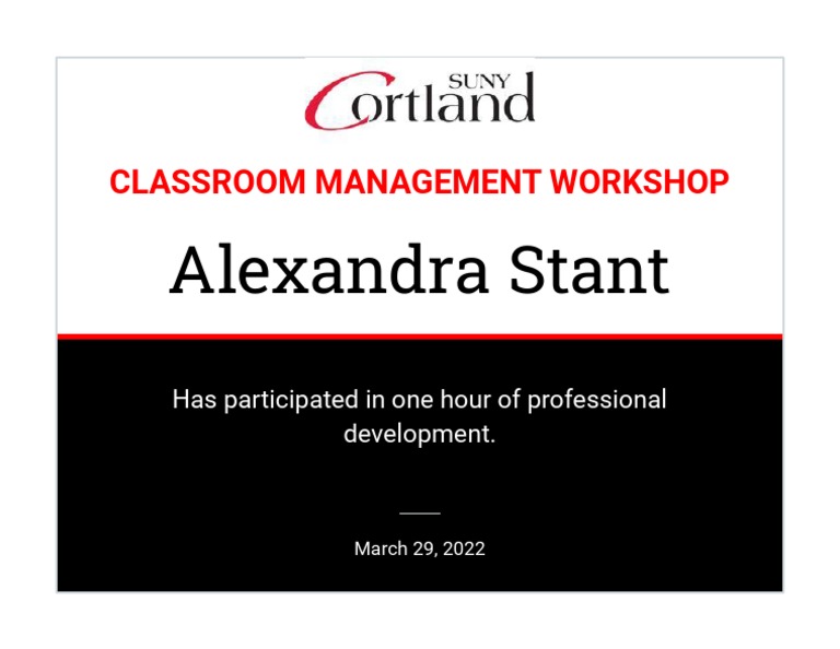 Classroom Management Certificate | PDF