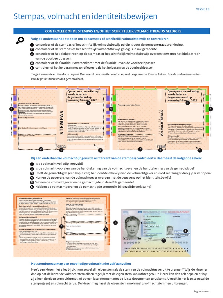Factsheet Stempas, Volmacht en Identiteitsbewijzen | PDF