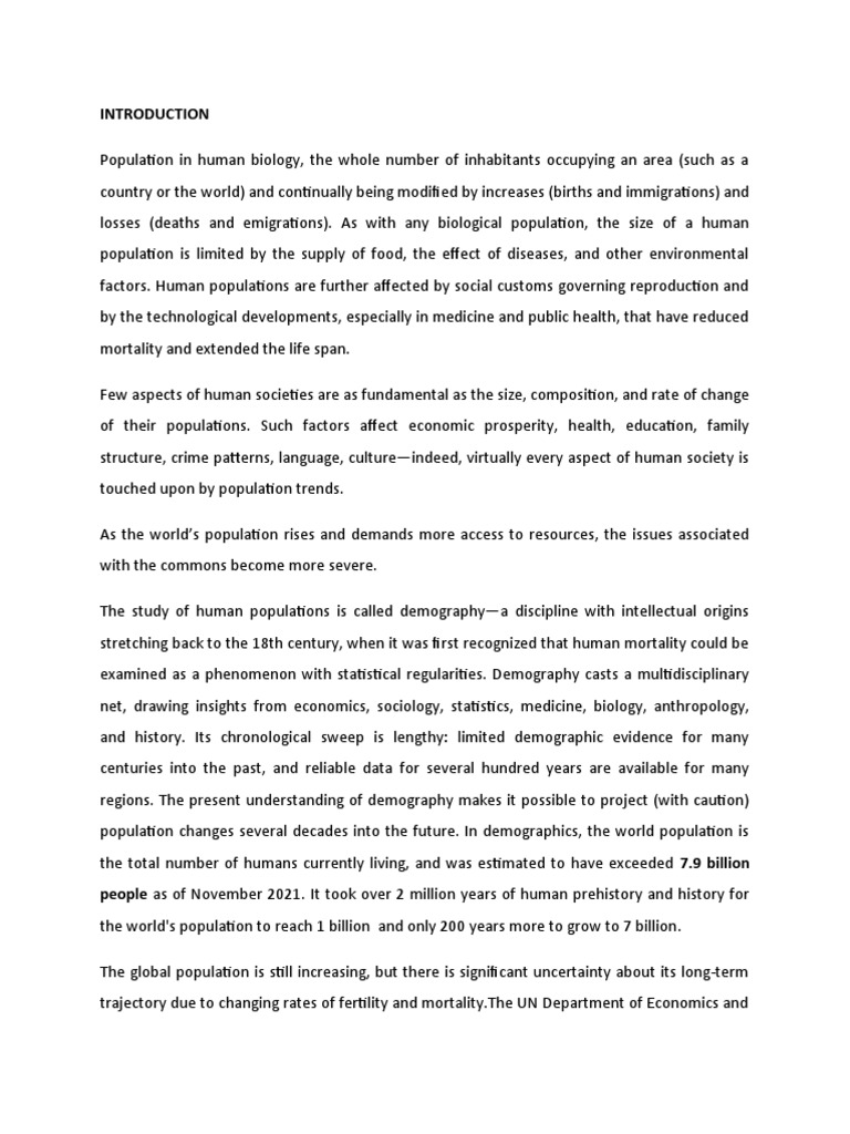 Human Population | PDF | World Population | Population