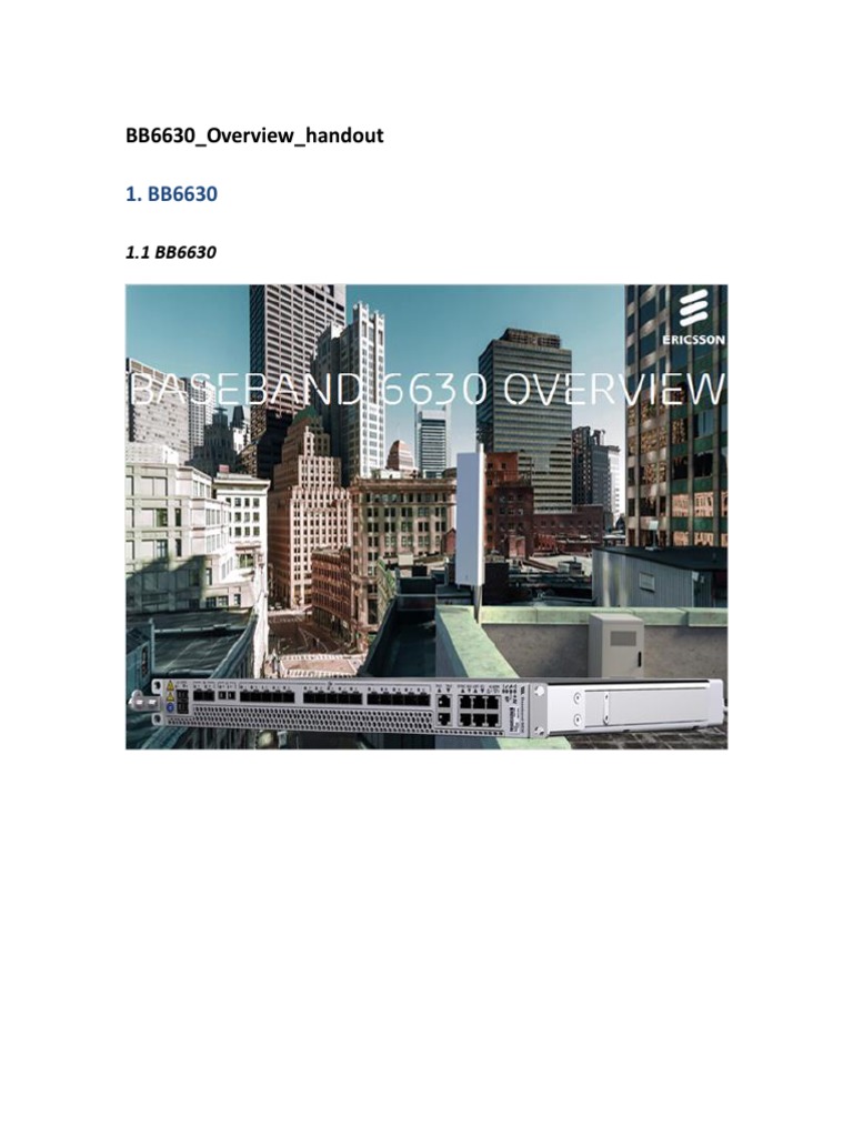 Ericsson BB6630 Overview Handout | PDF | Science & Mathematics | Computers