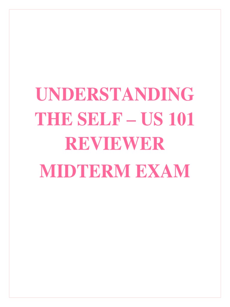 Understanding The Self Reviewer | PDF | Adolescence | Self Concept