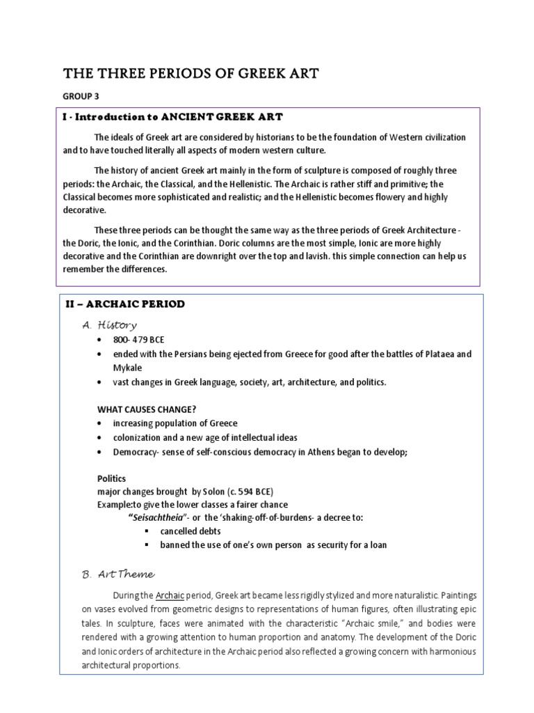 The Evolution of Greek Art: Exploring the Archaic, Classical, and ...