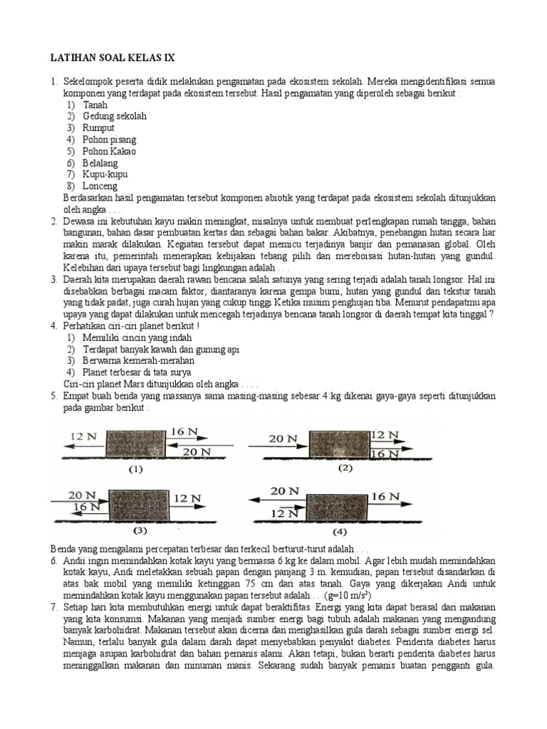 Latihan Soal Kelas Ix | PDF