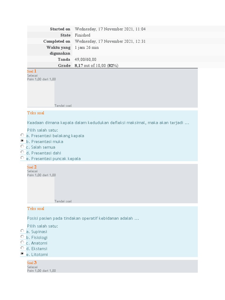 Uas 3 Obstetri | PDF
